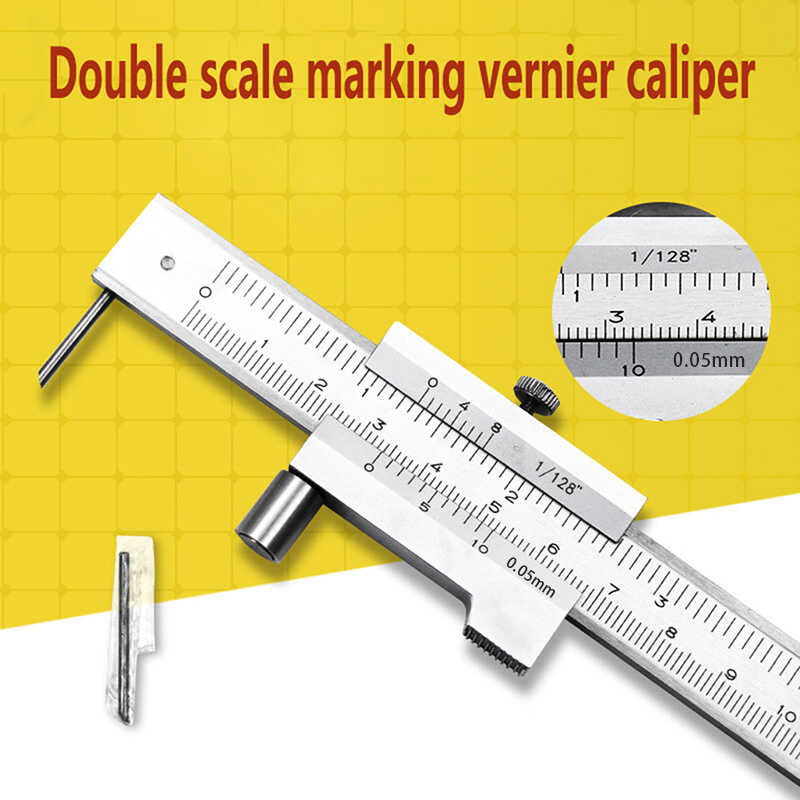 0-200mm 6 Marking Vernier Caliper Scriber Gauging Ruler Measuring ...