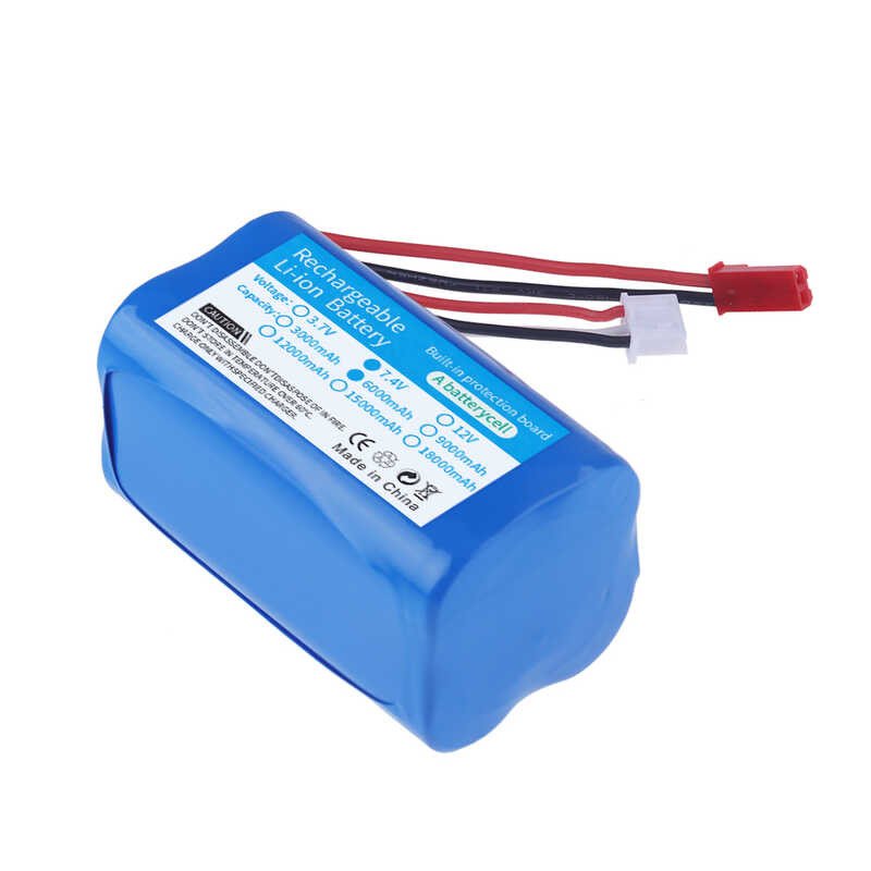 Capacity 0 6000Mah 7.4V Rechargeable Battery Pack 2S 18650 Li-Ion ...