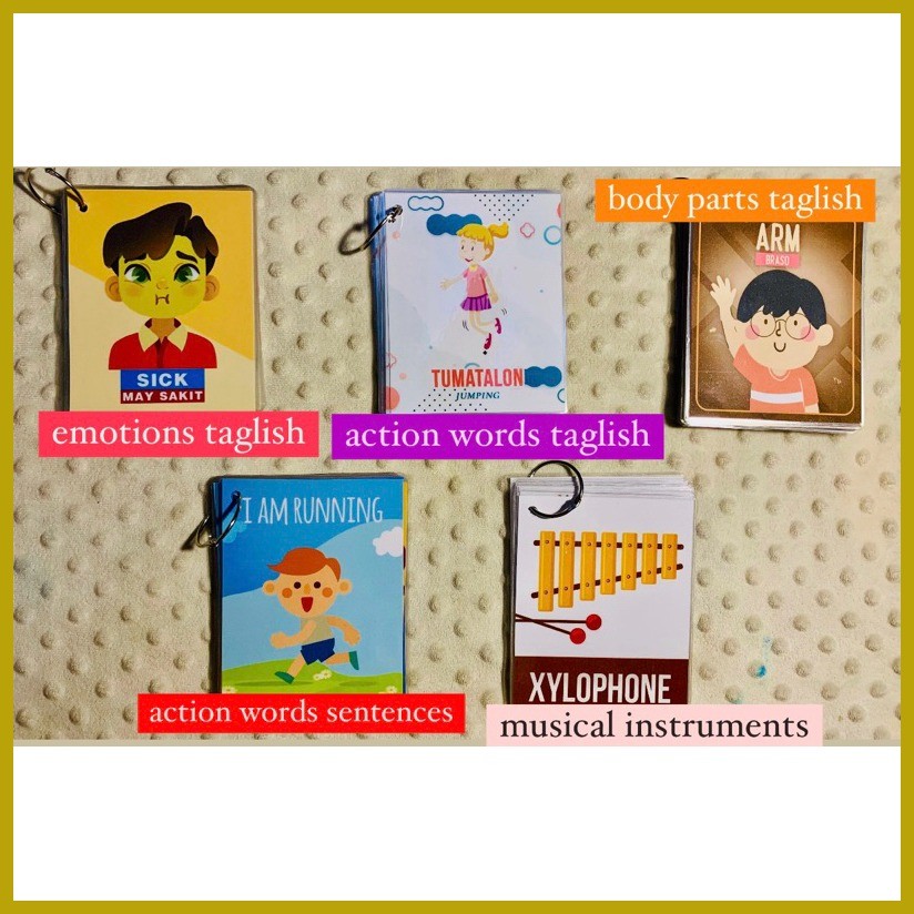 ♂ ACTION WORDS TAGALOG FILIPINO Laminated Educational Flashcards ...