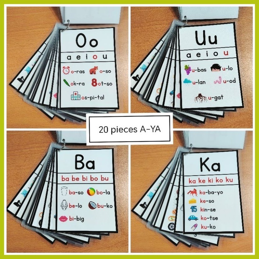 ABAKADA Pagpapantig Flashcards: Pagbasa sa Filipino with Sample ...