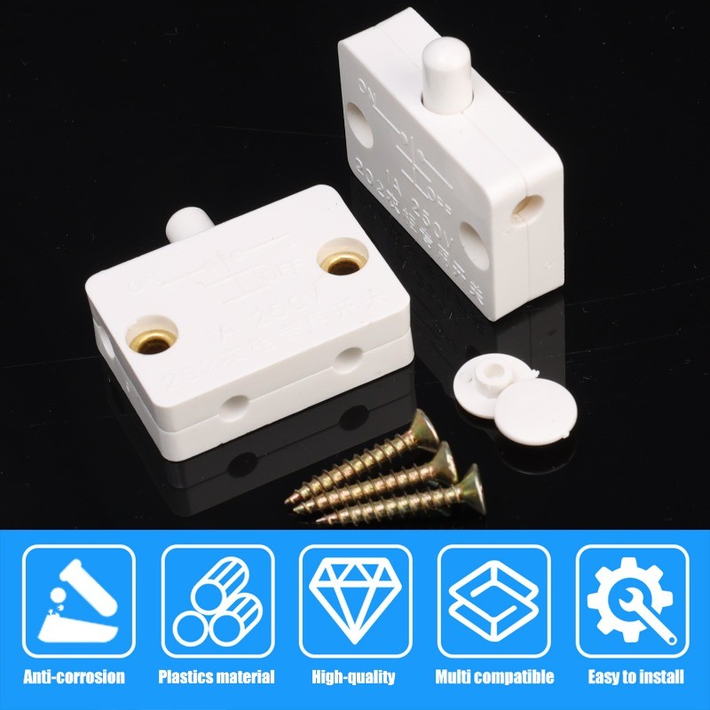 Automatic Reset Switch for Wardrobe Closet Household Cabinet Door Black ...