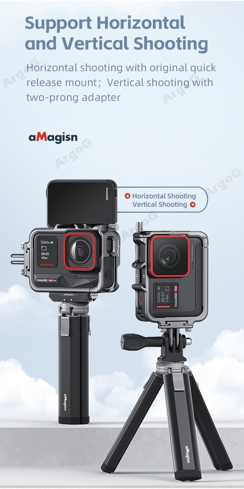 aMagisn Aluminum Frame Cage for Insta360 Ace Pro 2 / Ace Pro / Ace ...