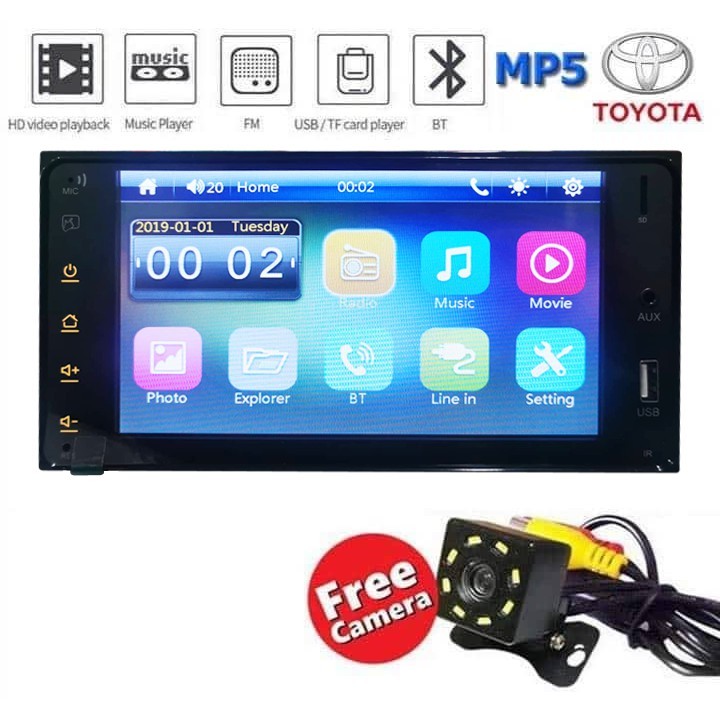 in stock Toyota Mp5 Car Radio Stereo 7 inch Capacitive Touch Screen ...