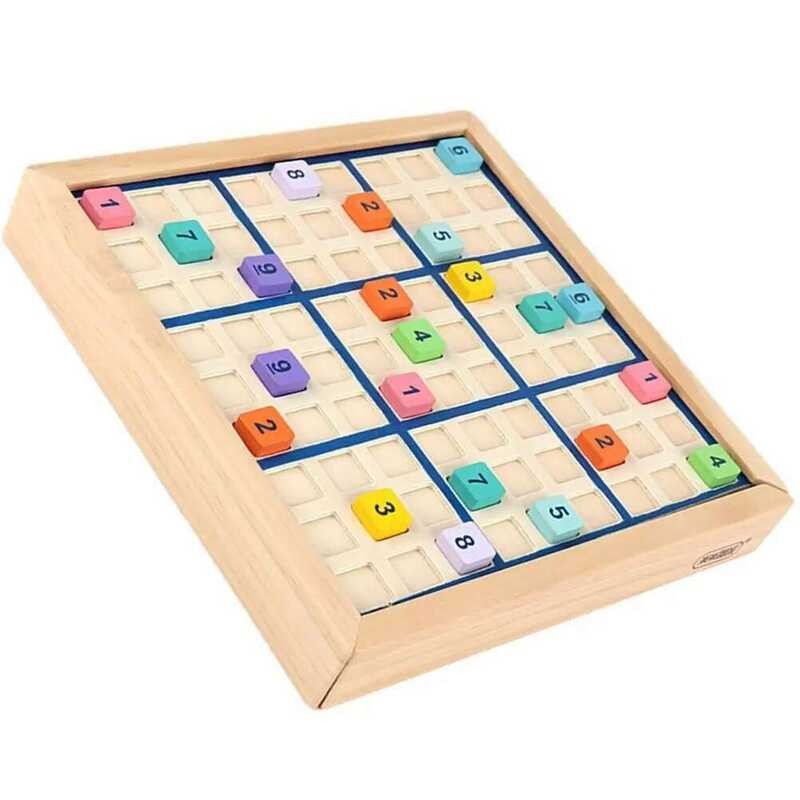 Wooden Sudoku Game Toy Kids Educational Montessori Arithmetic Learning ...