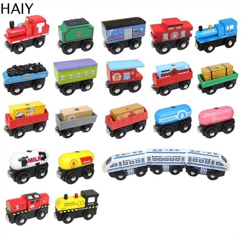 HAIY Locomotive ic Train Toys Wooden Railway Vehicles Track Trains Car ...
