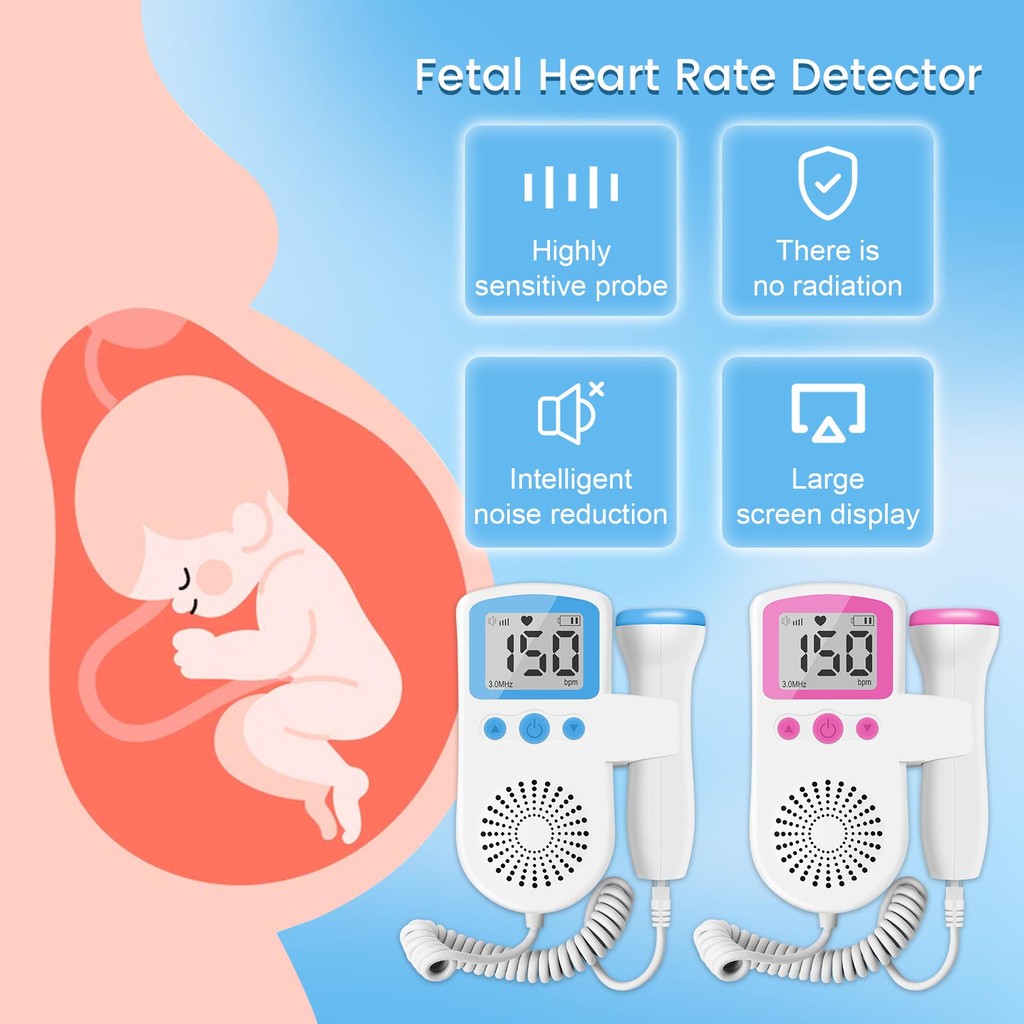 Suolaer Home-Use Baby Heart Rate Monitor LCD Screen Pregnancy Heart ...