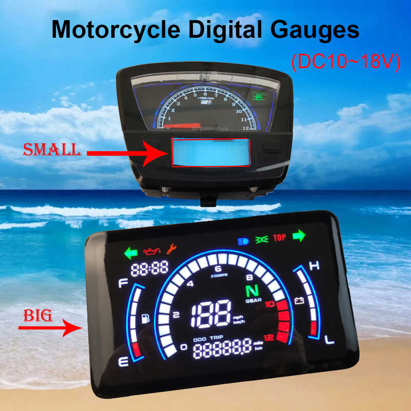 Motorbike a Dashboard Larger Board LCD Screen Full Digital Speedometer ...