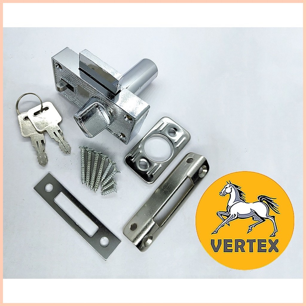 Alpha Lock Set Rim Dead Latch Chrome and Brown (for Screen Doors ...
