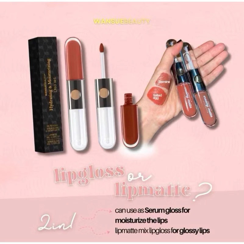WANSUE GLOSS & CREAMY MATTE DUO SET JASMINE / SALTED EGG | Shopee ...