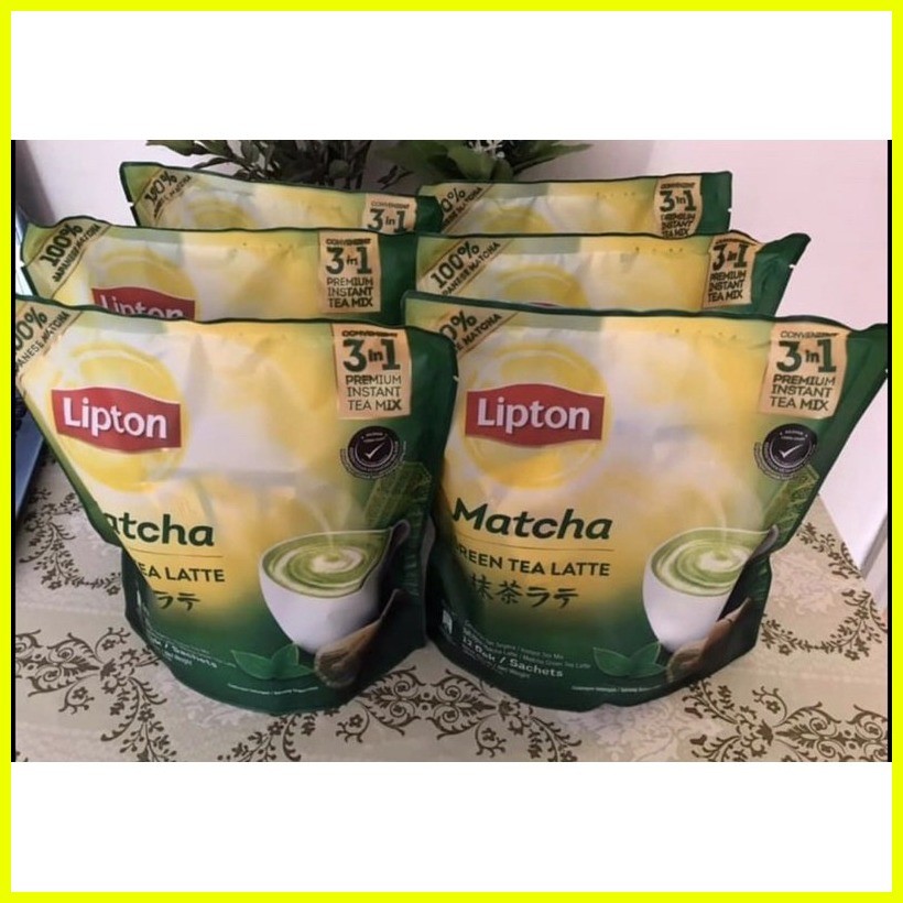 ♒ ☾ Lipton Matcha Green Tea Latte 3 in 1 Premix Instant Tea Mix 12 x 22g (264g) | Shopee Philippines