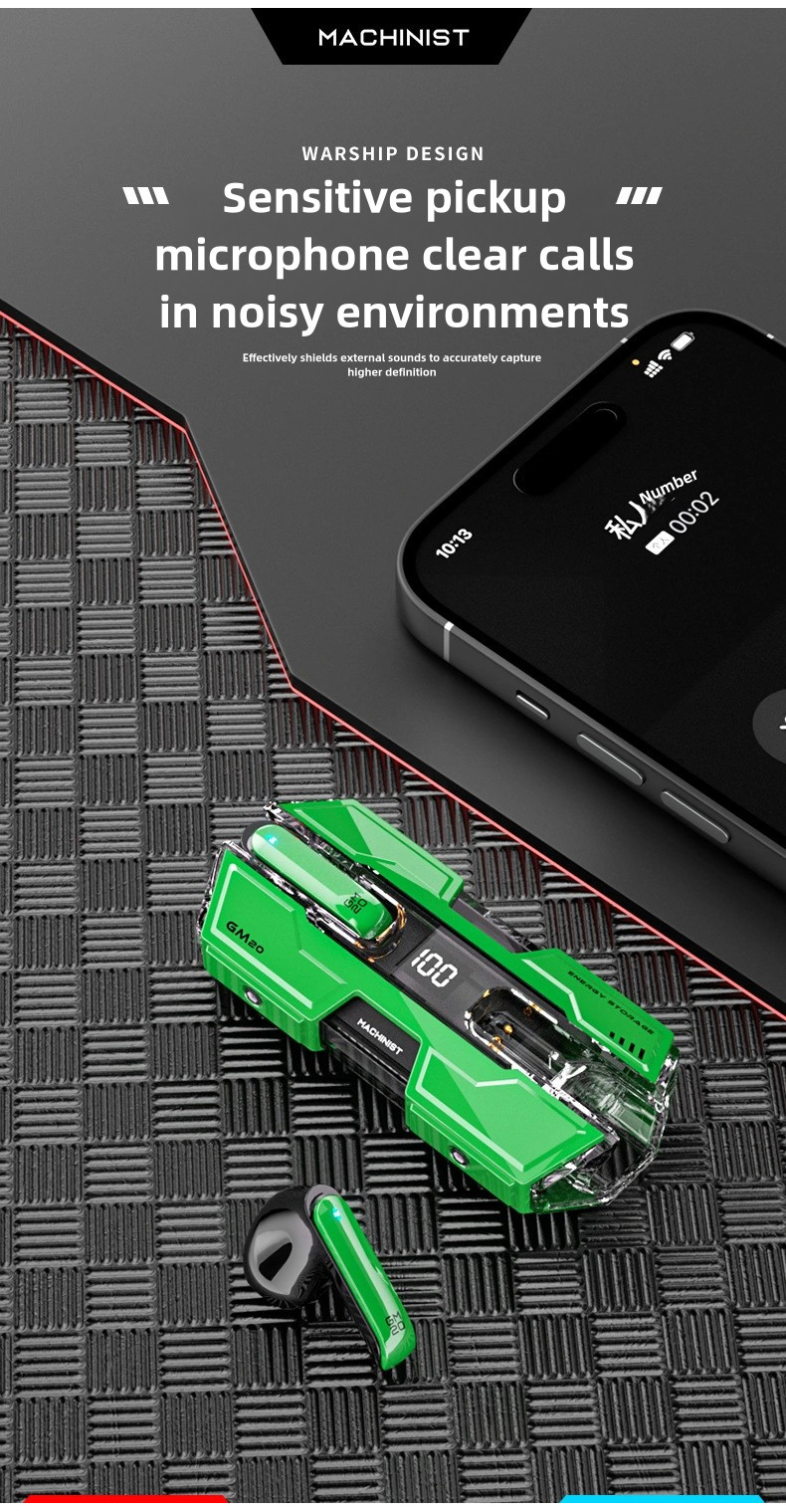 Earphone Bluetooth Mech-style Wireless Earbuds Bluetooth Headphones ...