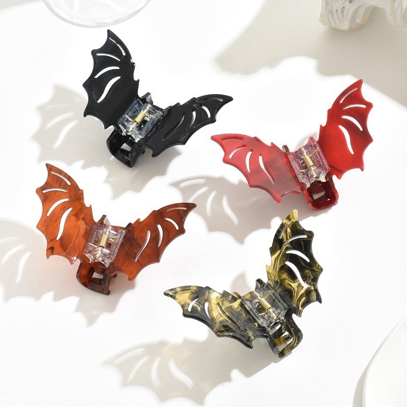 JOJO COCO Halloween Bat Grab Clip Gothic Style Personality Women's ...