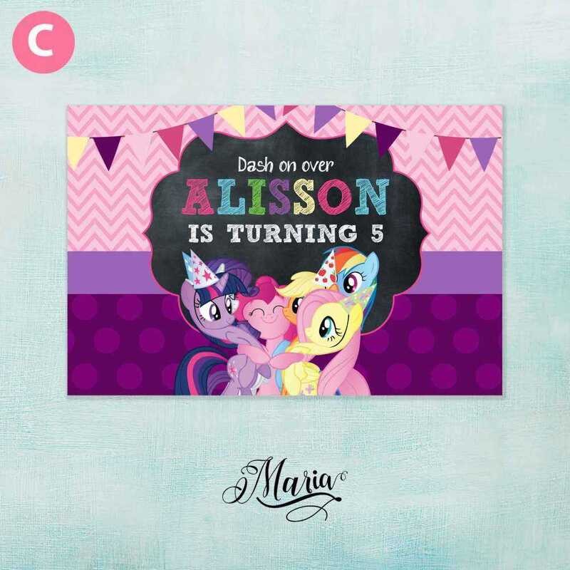 LY My Little Pony Personalized Birthday Banner Party Decor | Shopee ...