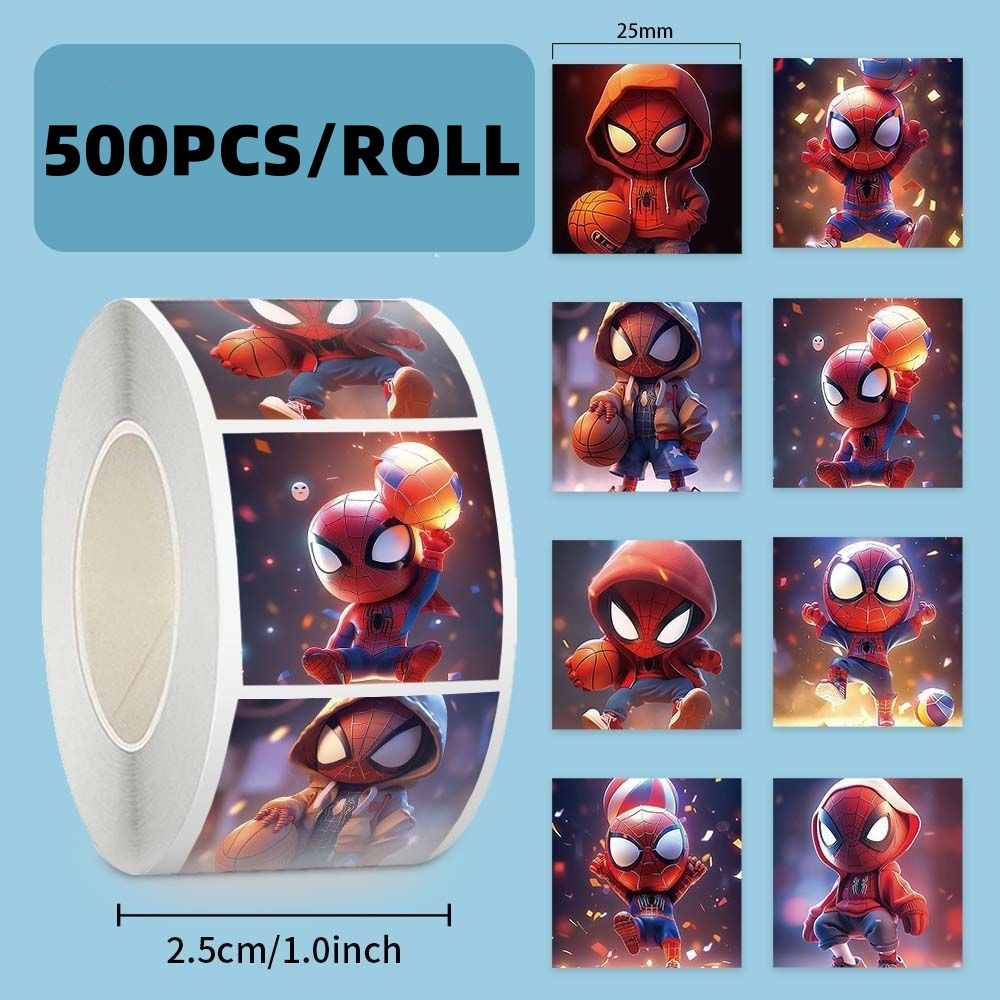 Spider-Man Bulk Sealing Stickers (500 Sheets) | Waterproof Anime Design ...