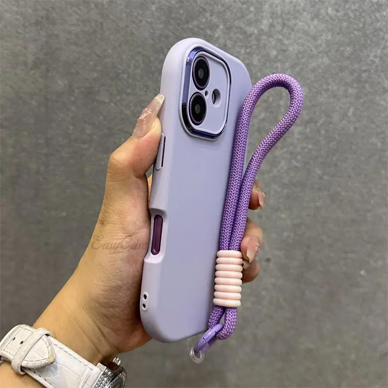 Rounded corners creative silicone soft shell with lanyard Phone Case ...