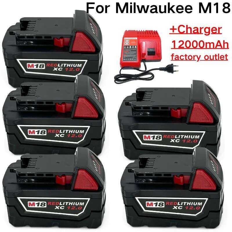 Original For Milwaukee M18 Power Tool Battery, Charger, BR, XC, 18V ...