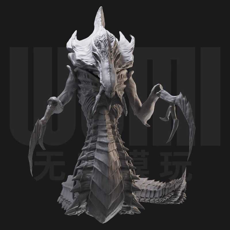 StarCraft Snake Zerg 1/24 White Model GK Handheld 18 Scale Soldier 3D ...