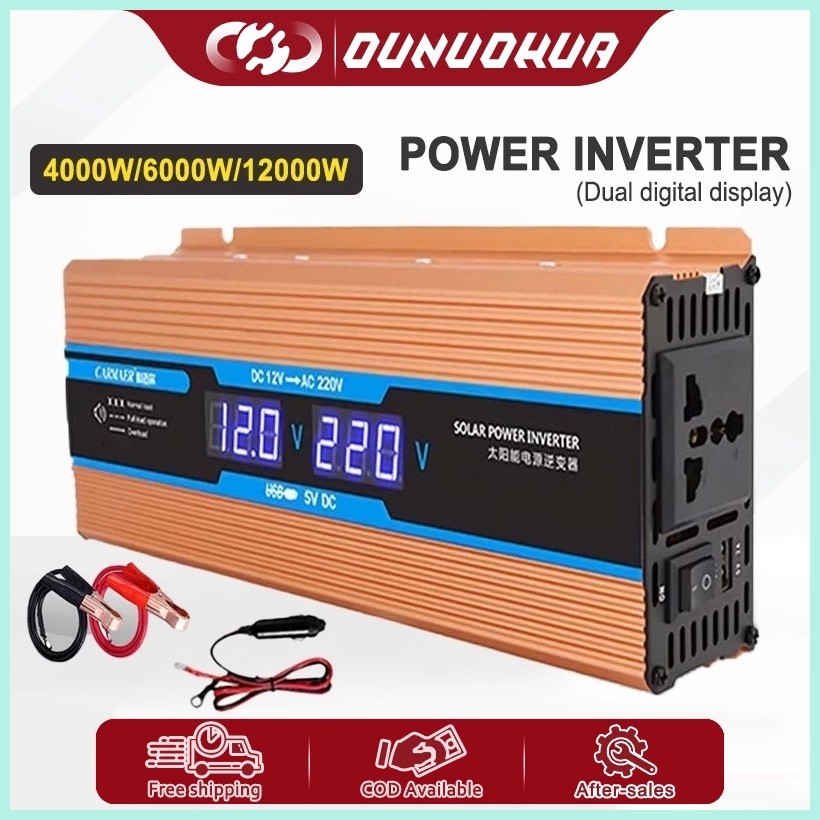 Solar Power Inverter 12000W Solar Power Converter DC 12V to AC 220V ...