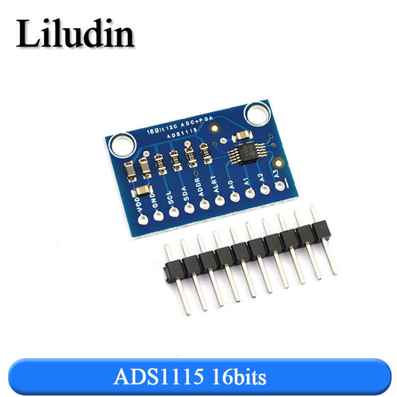 I2C 16 Bit ADS1115 ADS1015 Module ADC 4 channel with Pro Gain Amplifier 2.0V to 5.5V for Arduin ...