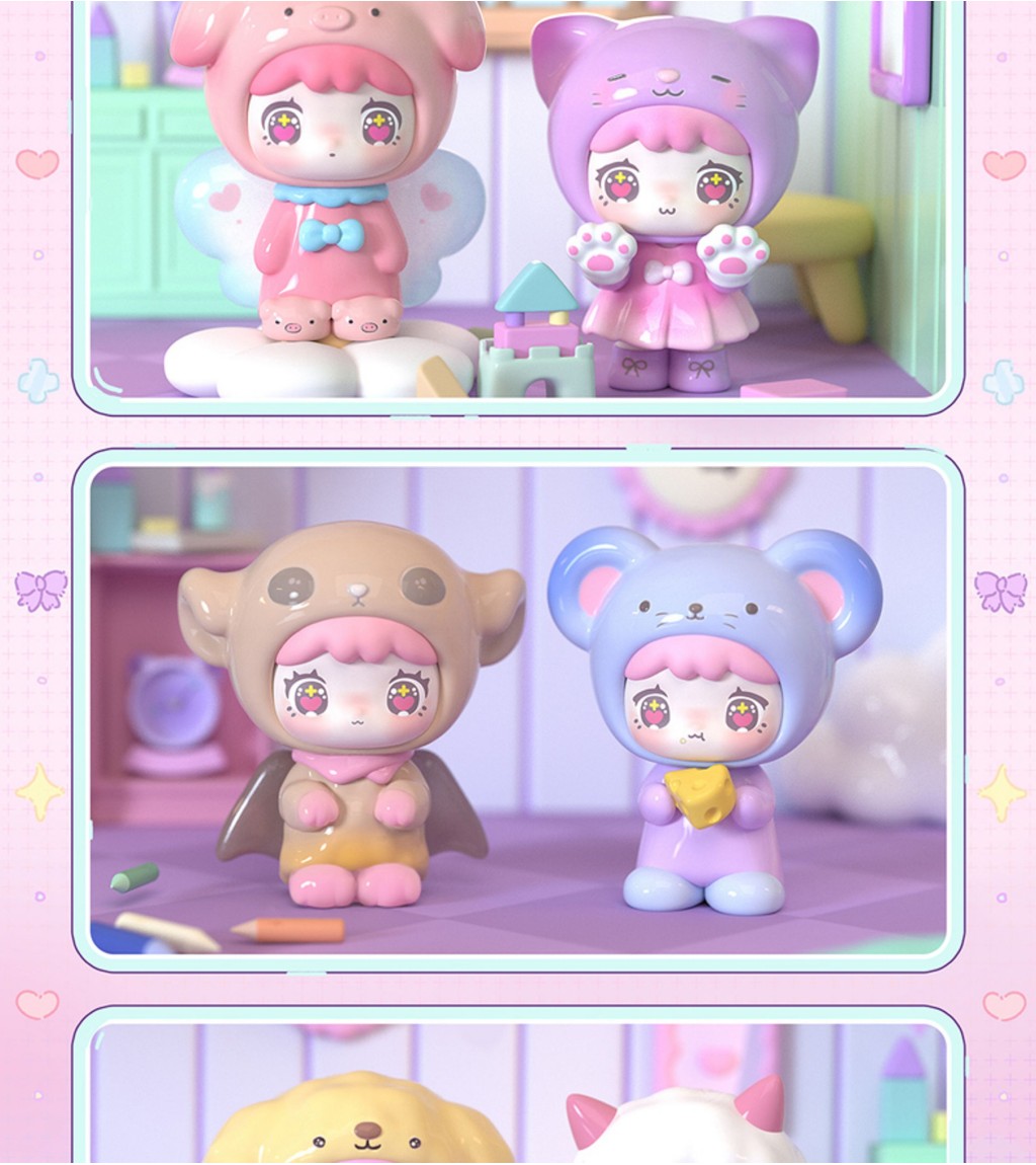 QUBII Animal Castle Day&Night Mini Figure Pvc with Number 5cm（12 Pcs ...