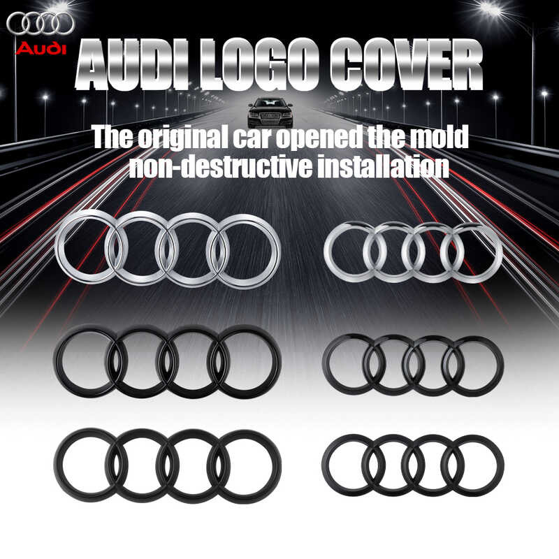 ABS 4 Car Front Rear Badge Emblem Sticker Refit Accessories Para sa AUDI A4 A3 A5 A6L A7 A4L Q2L ...