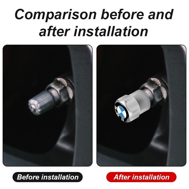 4pcs Aluminium Car Logo Tire Cap Hexagonal/Cylindrical Car Wheel Valve Stem Cover for BMW E61 ...