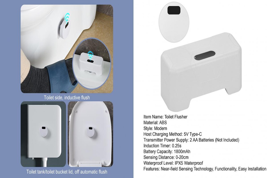 Touchless Toilet Flush Button Toilet Sensor Flusher Smart Toilet ...