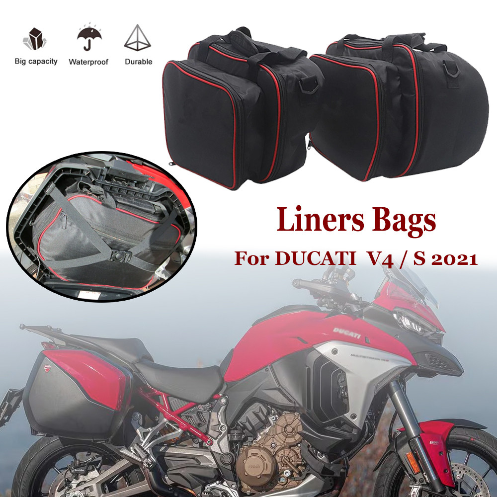 V4/S a New Motorcycle Accessory Expandable Black Red Side Pannier ers ...