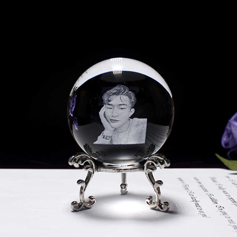 Photo Crystal Personalized Custom Image Laser Engraving Glass Ball ...