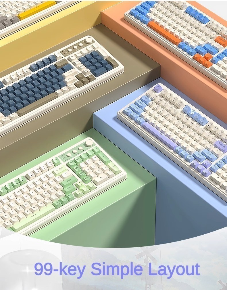 「PH STOCK」AULA S99 RGB Wireless 2.4G Bluetooth Three-mode Keyboard Rechargeable Notebook ...