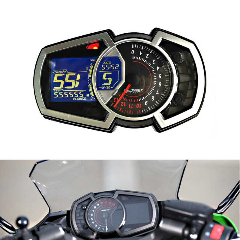 Motorcycle LED Speedometer Odemeter Tachometer Oil Gauge Digital Meters ...