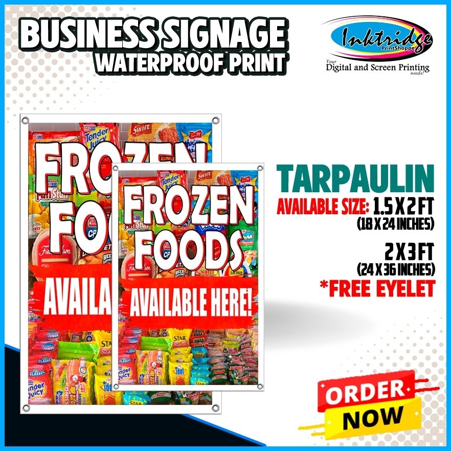 ① FROZEN FOODS Signage | Laminated or Tarpaulin Signage l Waterproof ...