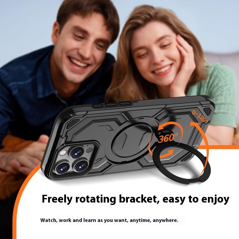 Military Armor Shockproof 360° Rotating Stand Magnetic Case For iPhone ...