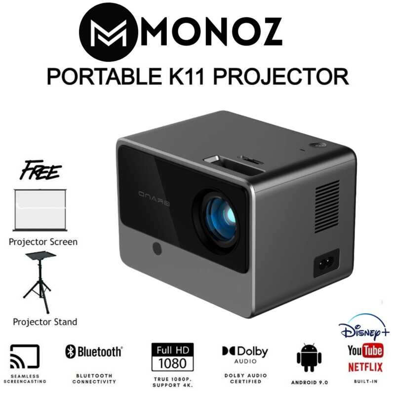 MEGA SALE 7.7 Monoz Projector K11 Wifi Beamer Home Theater 4K ...
