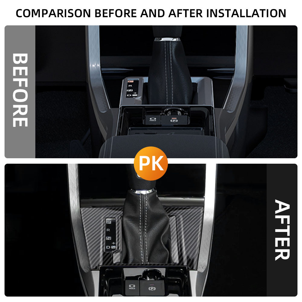 LHD Carbon Fiber Car Central Console Gear Shift Knob Panel Cover ...