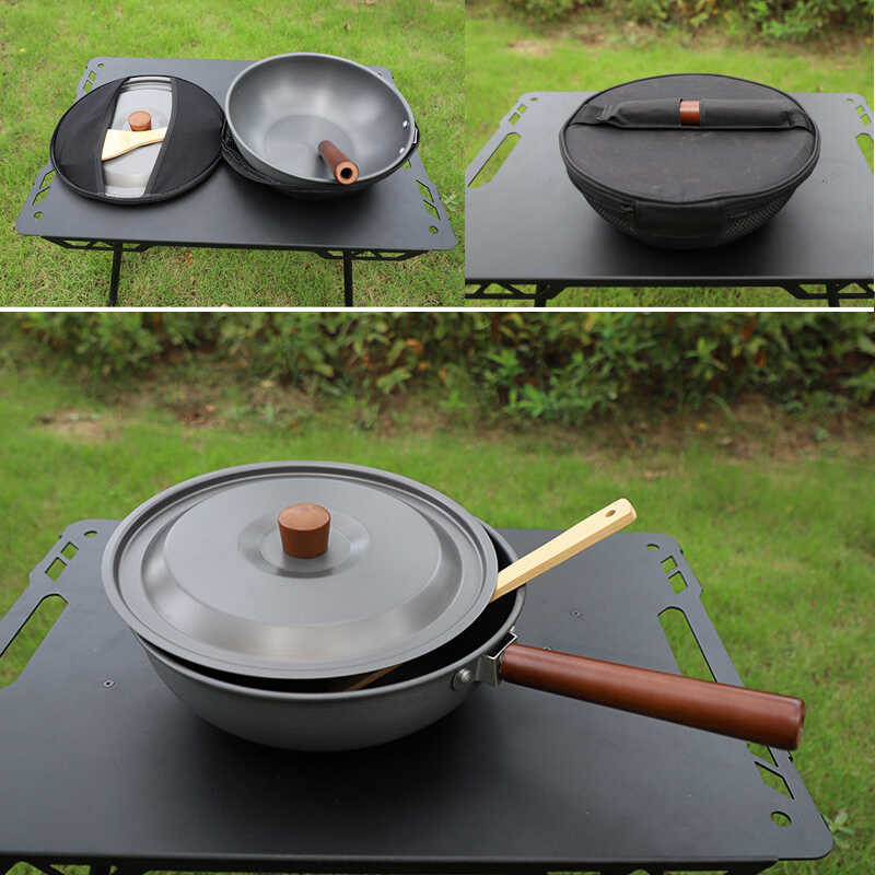 Portable ☆ Gas Cooker Aluminum Alloy Wok Frying Pan Grill Durable ...