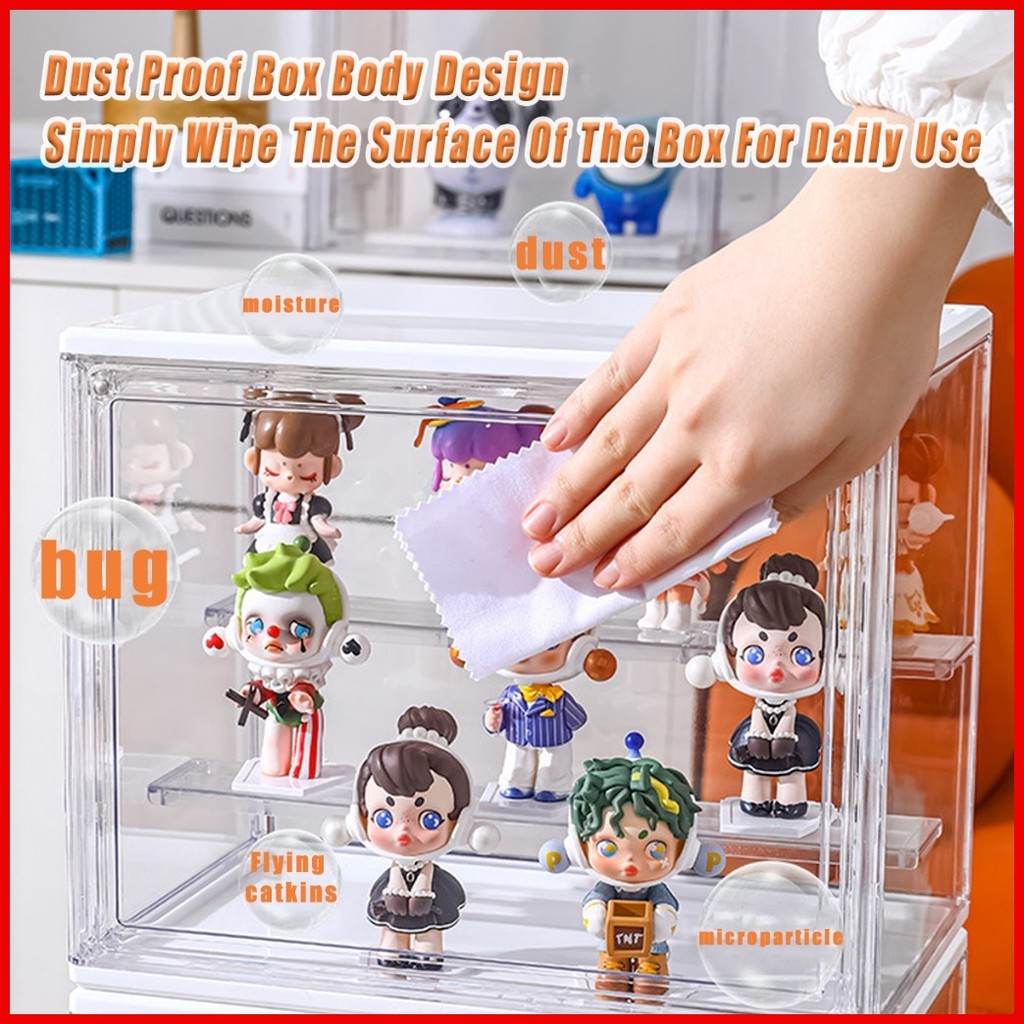 ☂ Acrylic Display Case Popmart Storage Organizer Transparent Boxes ...