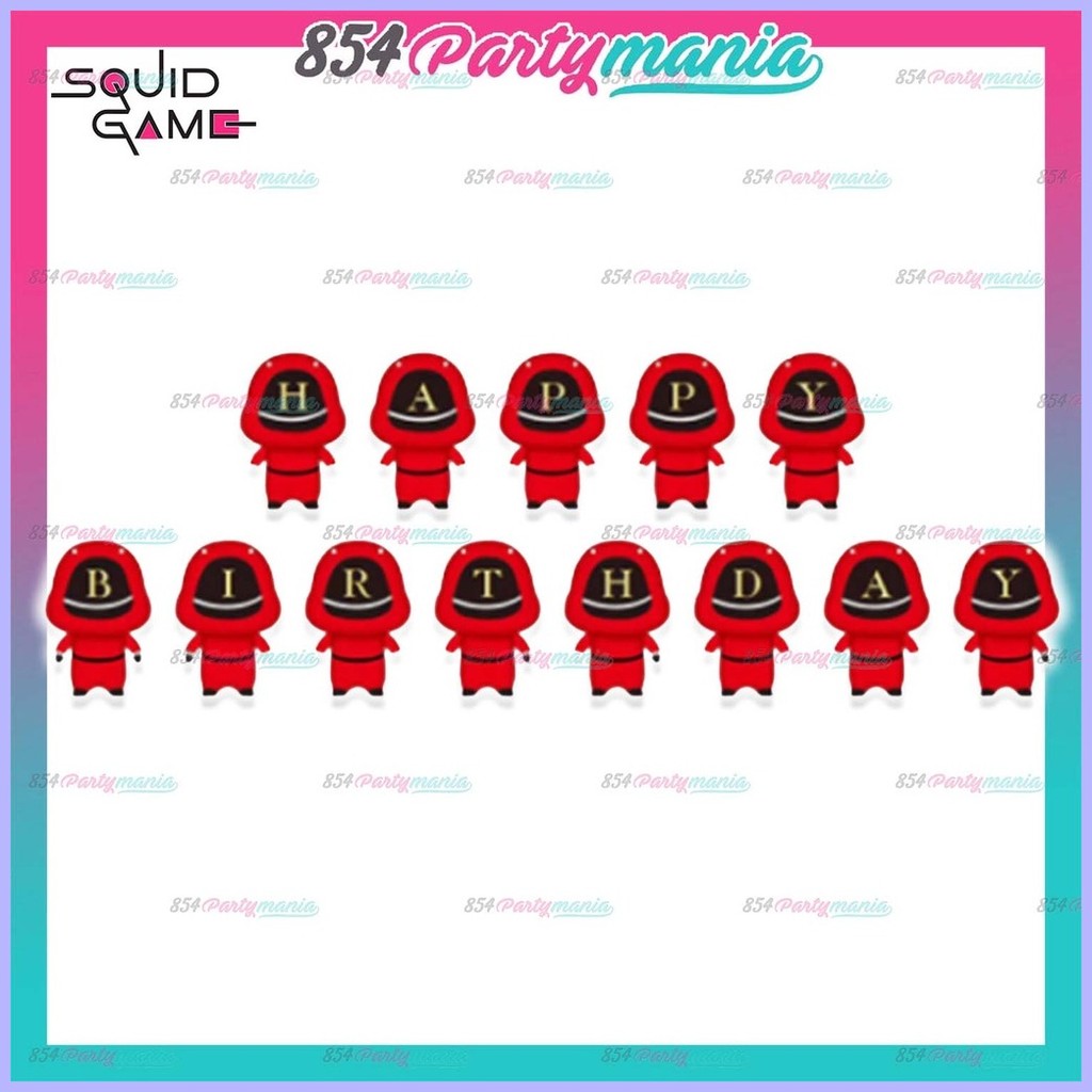 Squid game balloon party decoration complete theme birthday party squid ...