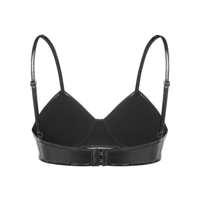 gloss High PVC patent leather sexy bra leather fun bra with no odor ...