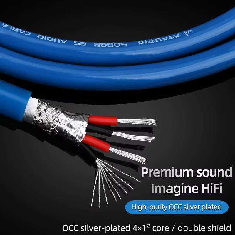 HiFi Audio Bulk Cable Hi-end OCC Silver-plated HiFi Speaker Amplifier ...