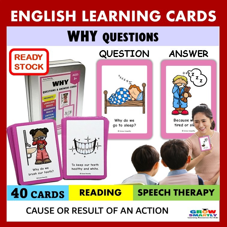 in stock Why WH Question English Flash Card For Kids Speech Therapy ...