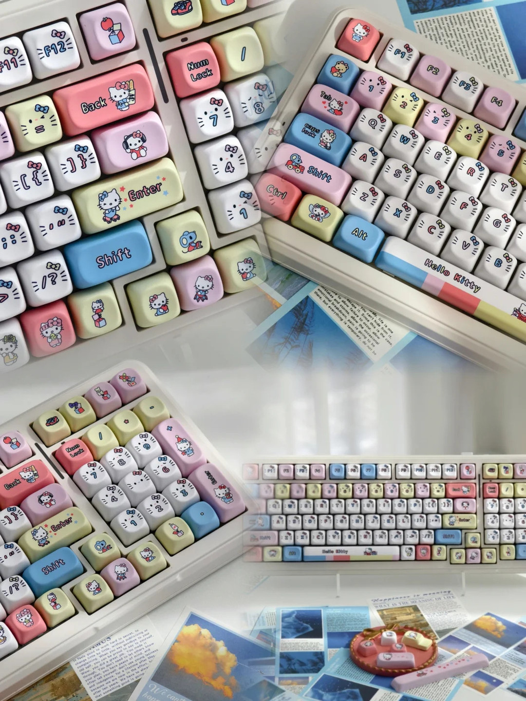Hello Kitty Keycap MOA Profile 129 Keys PBT Dye Sublimation Wooting MAD ...