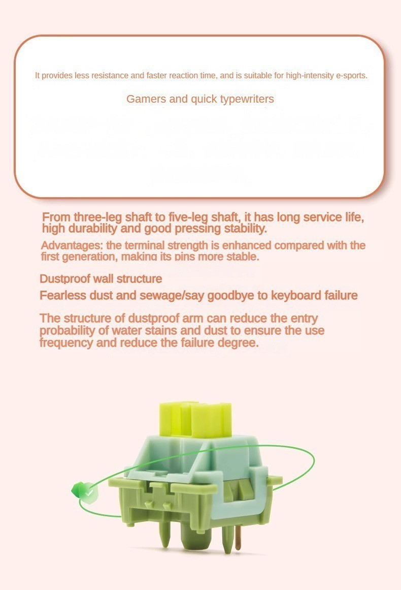 OUTEMU Peach Switch V3 Lime Switch V3 Customization Mechanical Keyboard ...