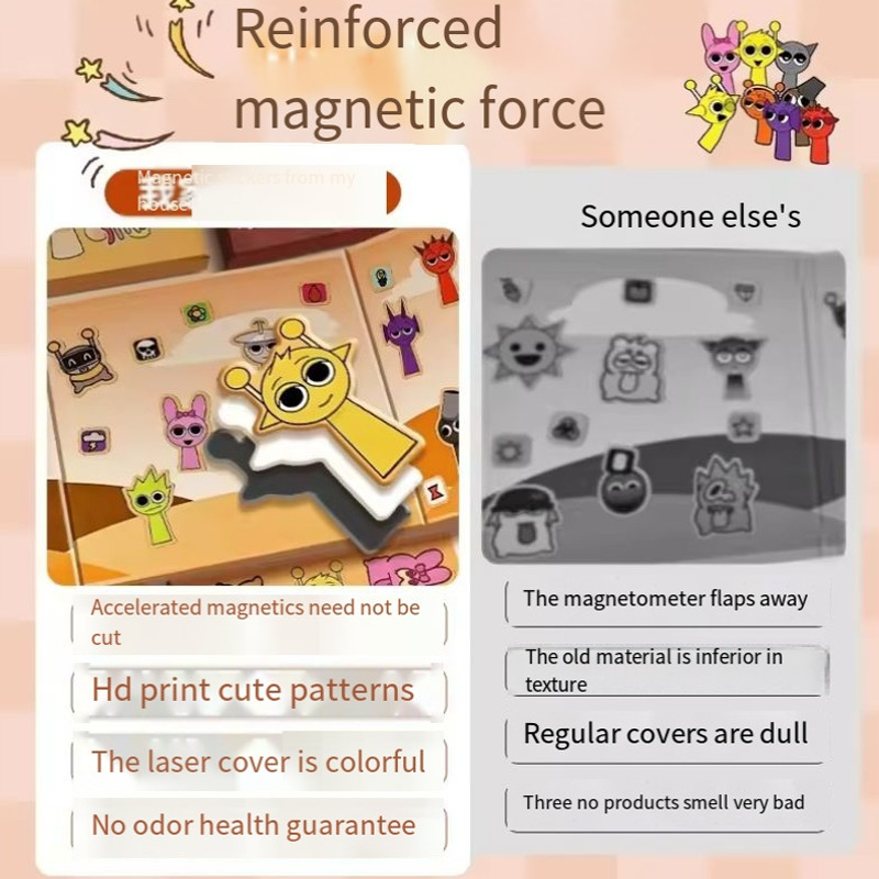 Sprunki Magnetic Book Kids Handmade Puzzle DIY Toys Sprunki Quiet Book ...