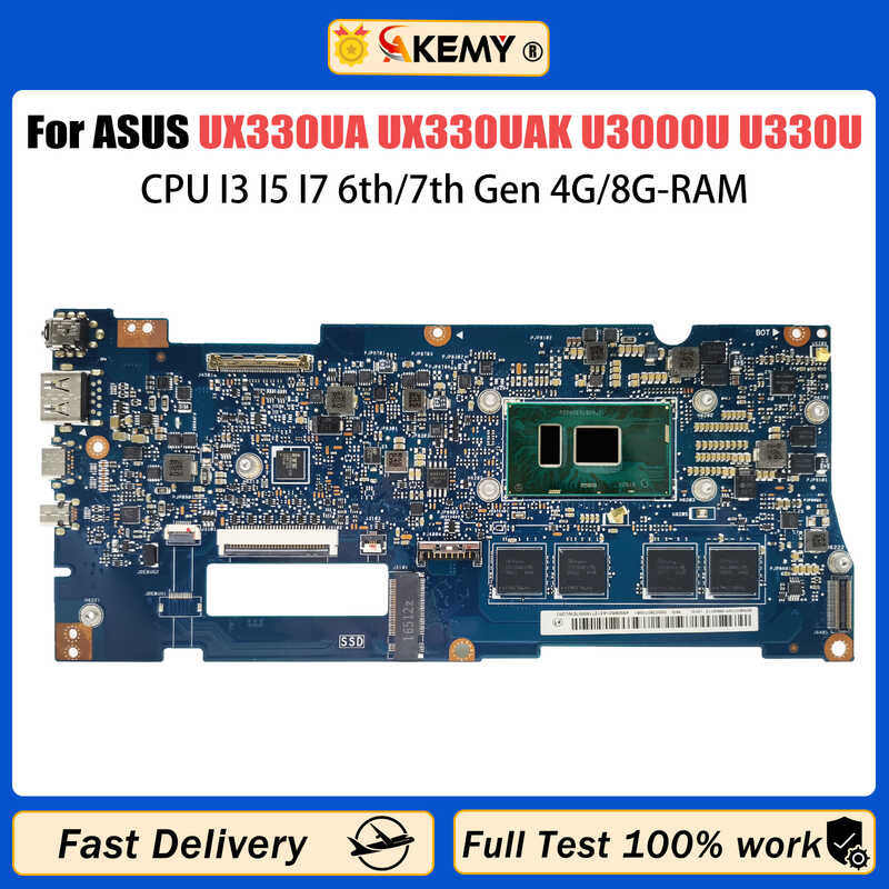 AKEMY Ux330ua Mainboard Para Sa Zenbook U330ua Ux330u Ux330uak U3000u Laptop Motherboard CPU I3 ...