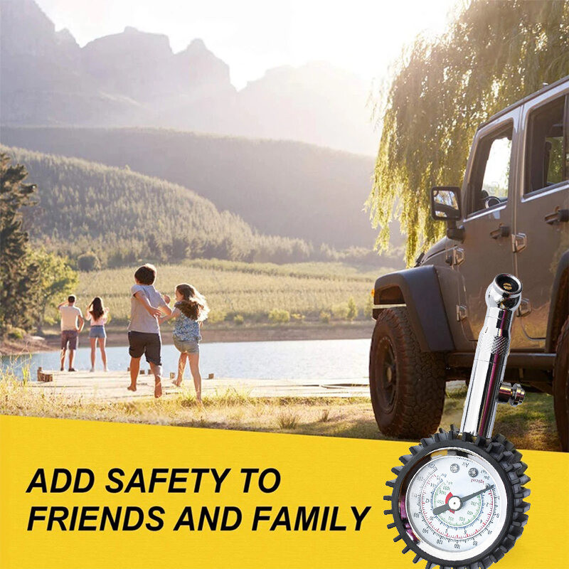 Tire Pressure Gauge with Rubber Hose for Any Car Truck Tire Pressure ...