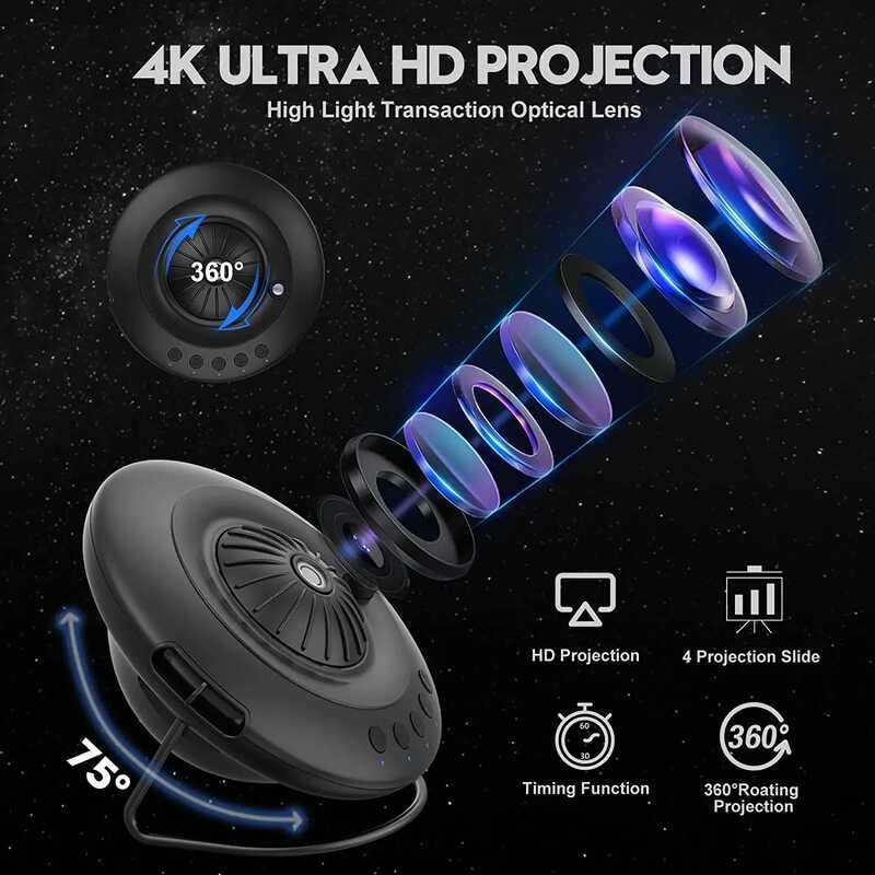 SK Ba UFO LED Star Night Light 8 1 Planetarium Projection Galaxy Starry ...