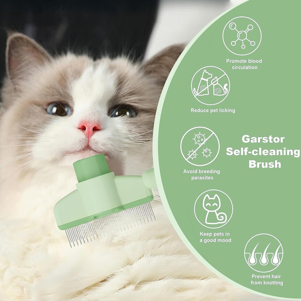 Pet Hair Remover Brush Cat Dog Comb Cleaning Grooming Tool One-Key Comb ...