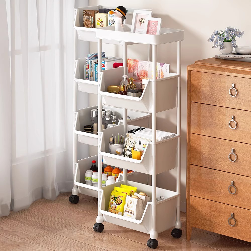Trolley Cart Organizer Multi-function Moving Rack Book Kitchen Storage ...