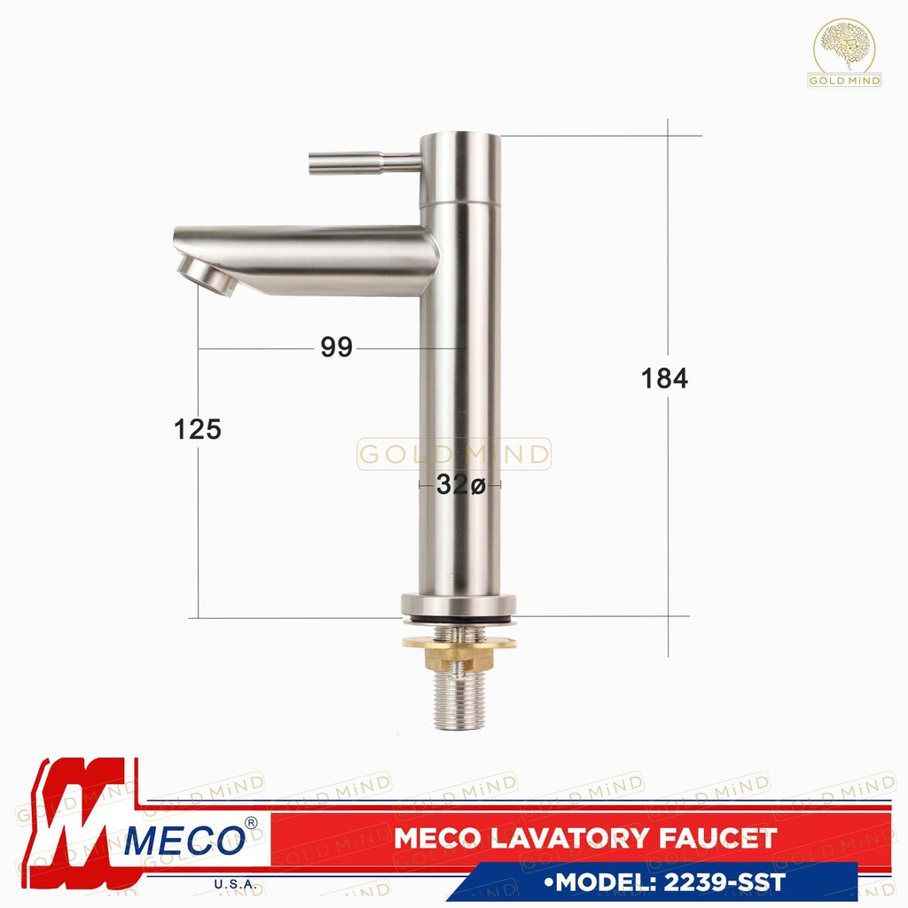 Meco Stainless Lavatory faucet 1/2" - Gold Mind | Shopee Philippines